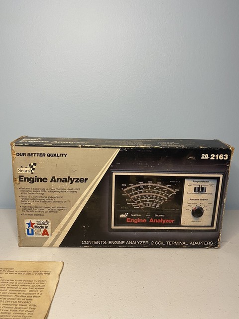 Vintage Sears Craftsman Engine Analyzer 282163 With Manual 161.216300 ...