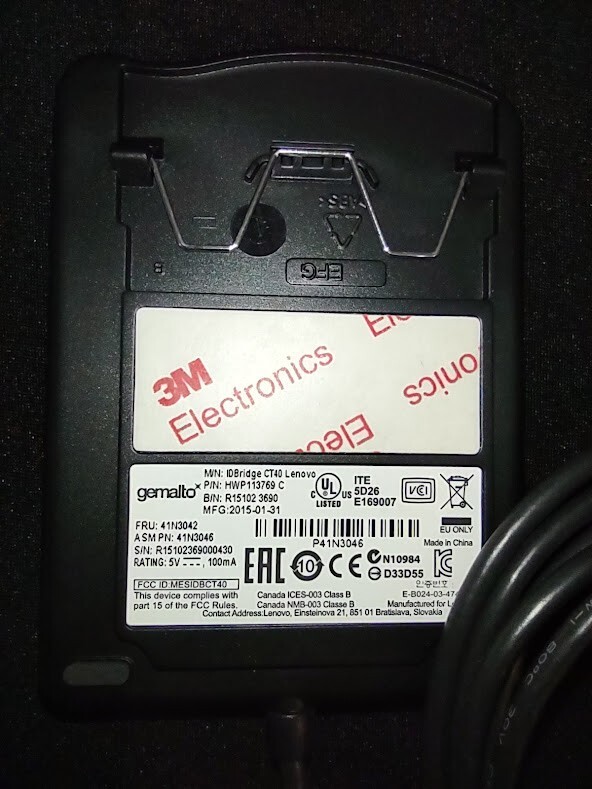 [OB] Lenovo Gemalto GemPC USB Smart Card Reader 5V 41N3040 ThinkPad ...