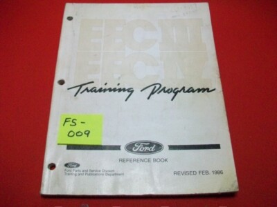 1986 FORD PART & SERV. DIVISION EEC-III & EEC-IV TRAINING PROGRAM ...