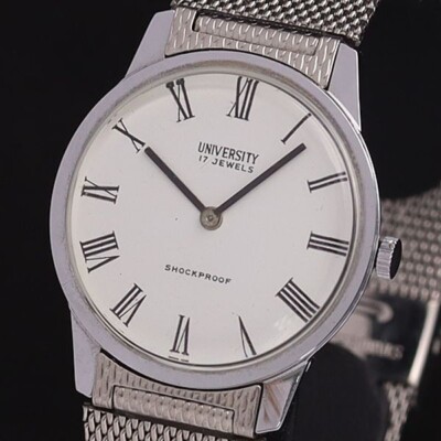 Junk University Watch Manual 17 Jewels Silver Round Bracelet Swiss | eBay