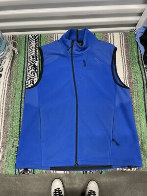 Polo Rlx Fleece Blue Sport Tech Vest Size XL Ralph Lauren Polo Bear ...