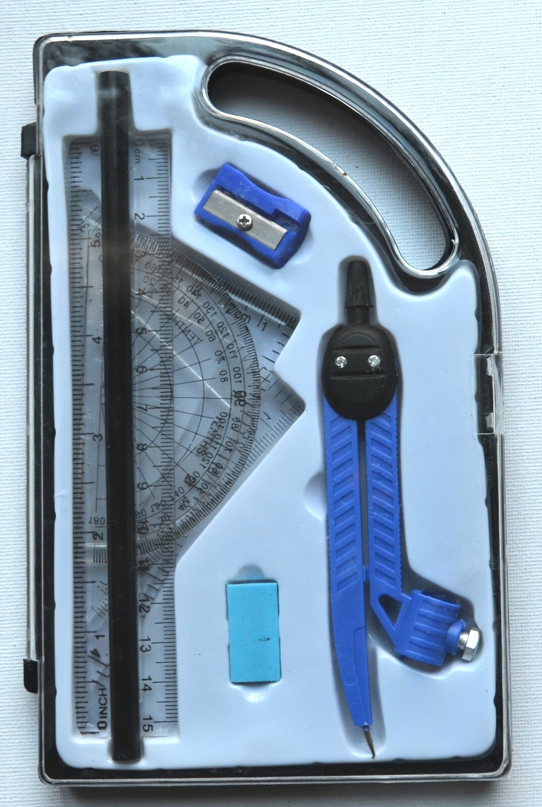 Colour Stationery Math School Set Stationary Maths In Plastic Carry Box ...