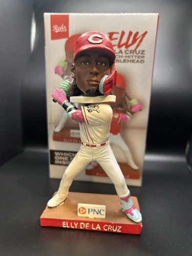 ELLY DE LA CRUZ CINCINNATI REDS SWITCH Hitter White BOBBLE Head 4-12-25 ...