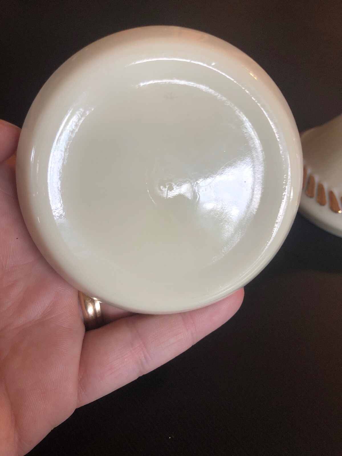 Vintage Wheatonware Custard Glass Taper Candle Holder Pair With Gold ...