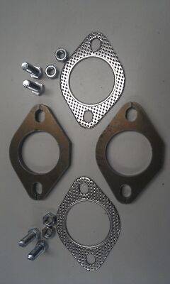 Exhaust Flange Plate Kit - 2" Inch (51mm) 2X Plates & Gaskets - 4X Nuts ...