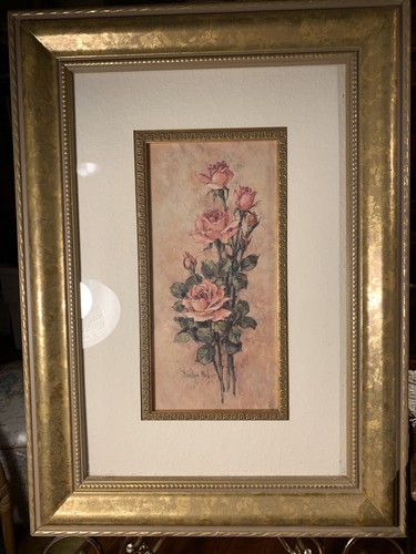 Elegant Delicate Gilt Framed Roses Fine Art Print 11 By 14 | eBay