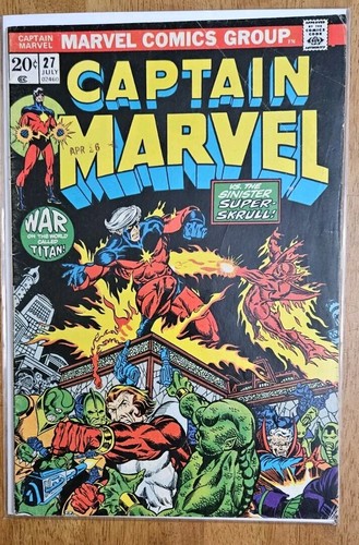 CAPTAIN MARVEL #27 3rd THANOS Jim Starlin/Pablo Marcos Avengers 1973 | eBay