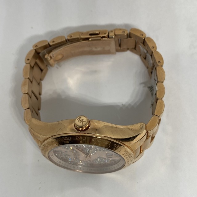 NWTS Authentic Michael Kors Layton Rose Gold Crystals Women's MK6376 ...