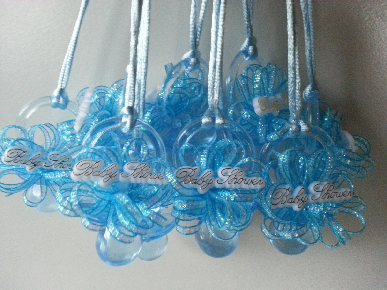 12 Blue Pacifier Necklaces Baby Shower Games Favors it's a Boy Prizes ...