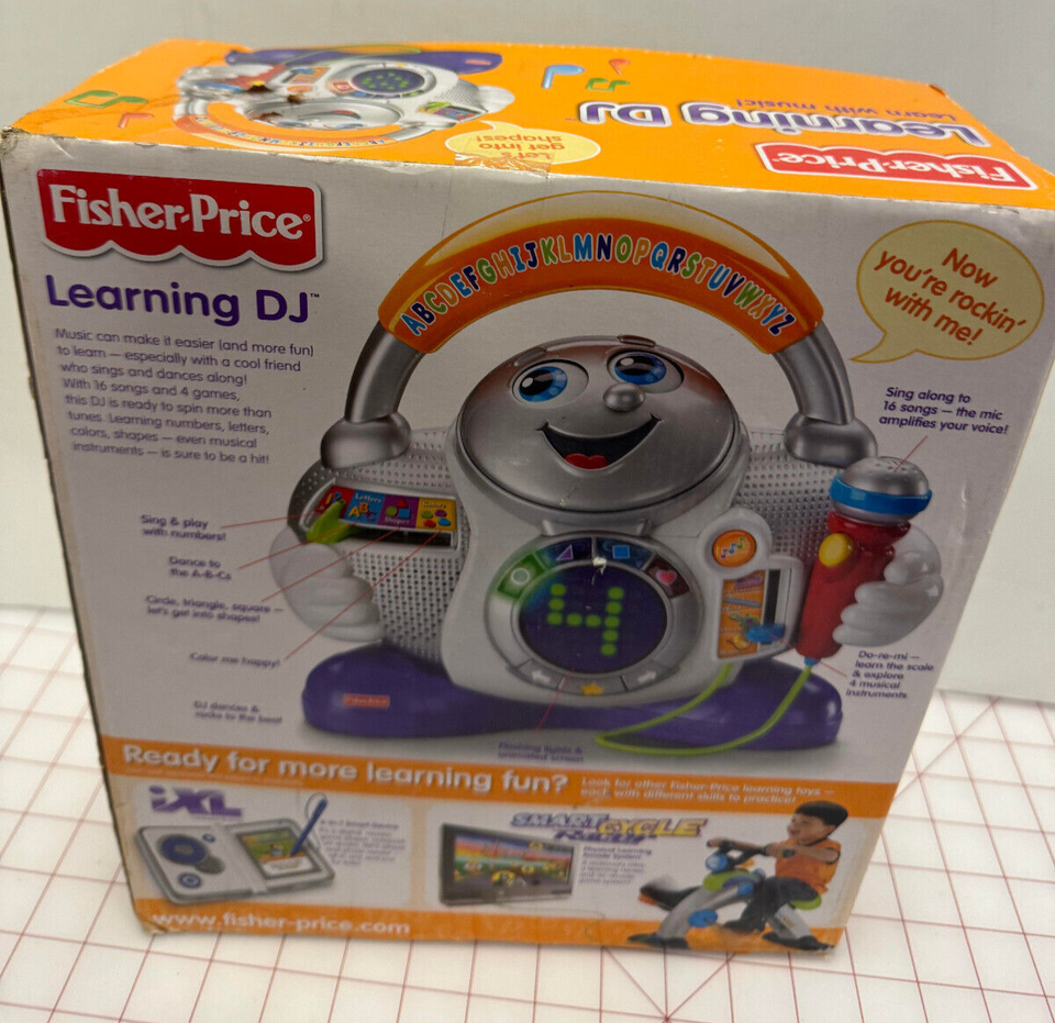 Fisher Price Talking Fun 2 Learn DJ Music Boom Box ABC Colors 123 Brand ...