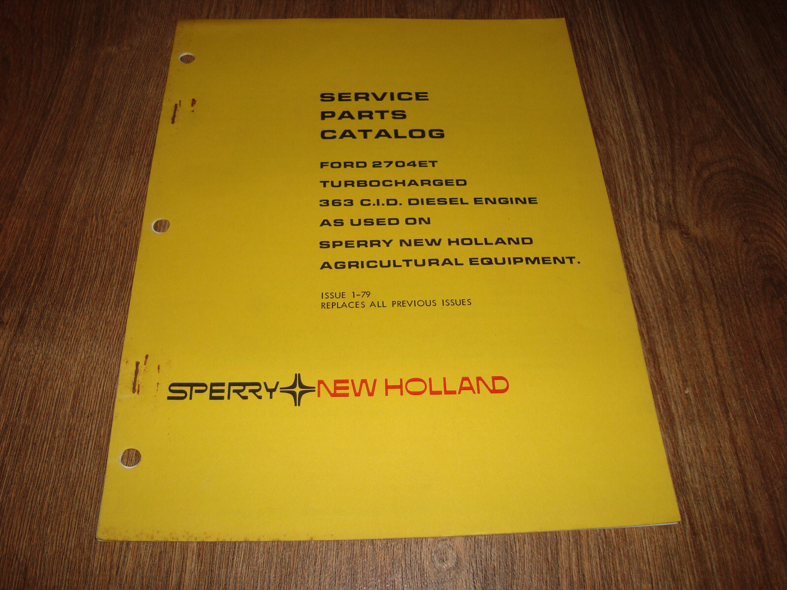 New Holland Ford 2704ET 363 CID Diesel Engine Service Parts Catalog ...