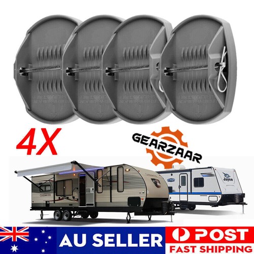 4PC Caravan Jack Pads Corner Steadies RV Stabilizer Legs Camper Trailer ...