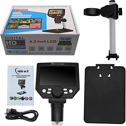 USB Digital LCD Microscope Micsci 4.3 Inch Screen 1000x Magnification ...