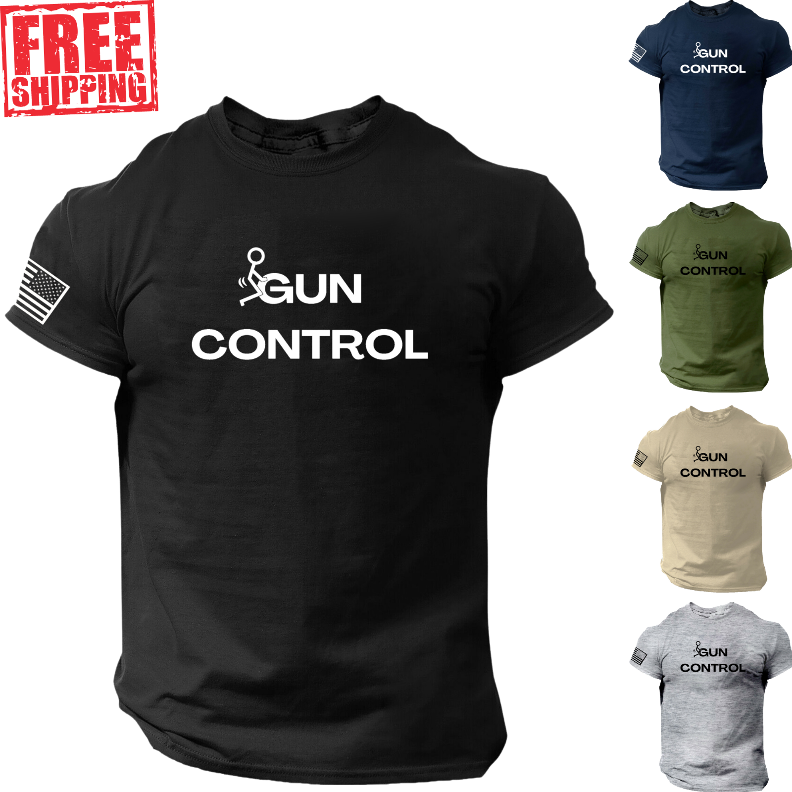 F Gun Control T-Shirt, Funny, Patriotic, 2nd Amendment, 2A, 1776, USA ...