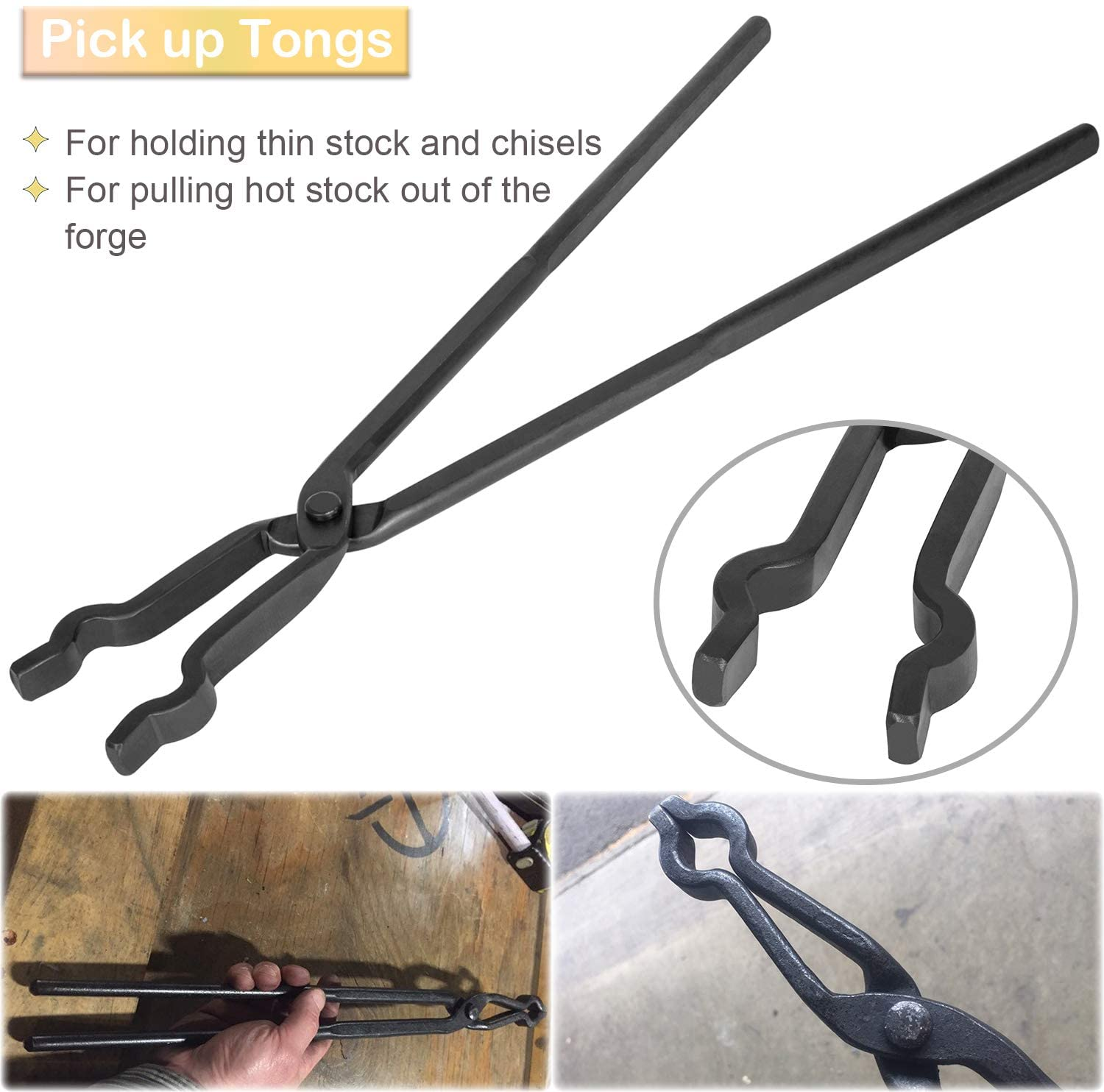 Beginner Blacksmith Tongs Bladesmith Forge Tongs Tools Set Anvil Forge ...