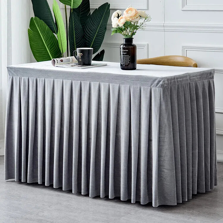 1Pc Tablecloth Rectangular Conference Table Cover Skirt for Party Desk ...