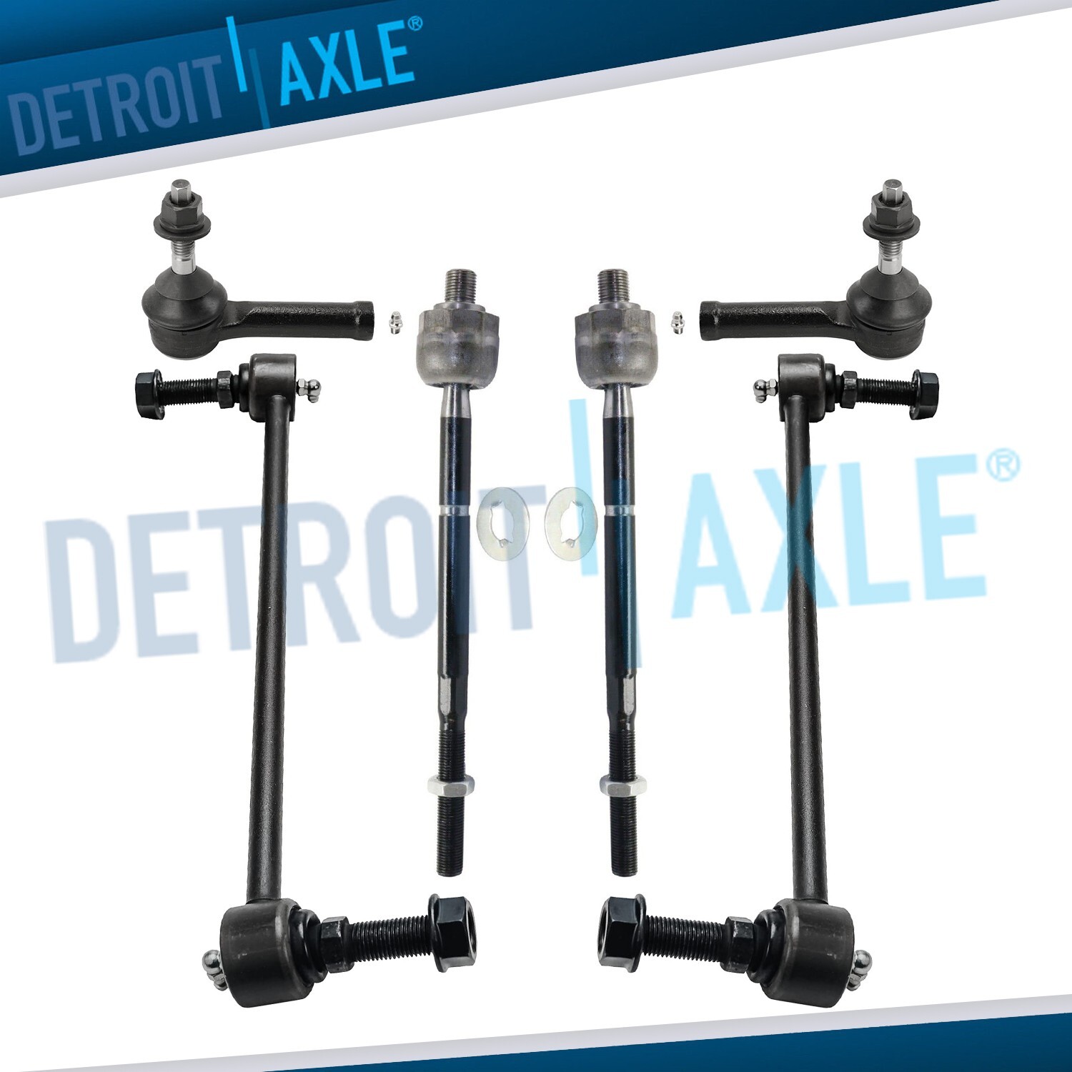 6pc Front Inner and Outer Tie Rods Sway Bars for 2011- 2017 2018 Ford ...