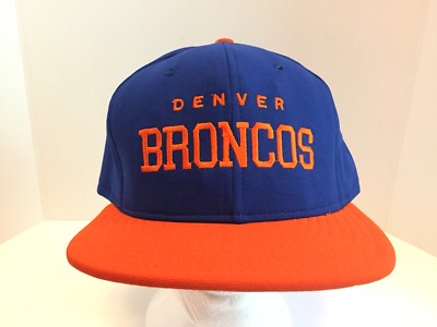 Vintage AJD NFL Denver Broncos 90s Hat Cap Snapback Blue Orange USA ...