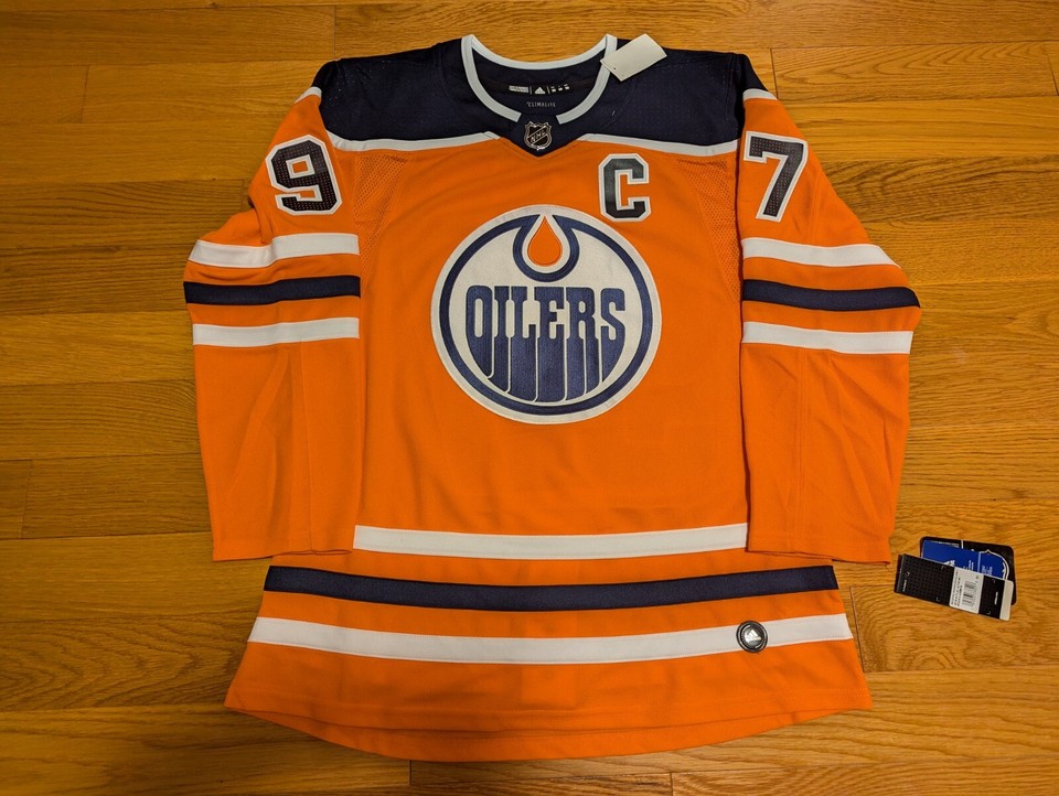 EDMONTON OILERS ADIDAS AUTHENTIC HOME ORANGE MCDAVID NHL HOCKEY JERSEY ...