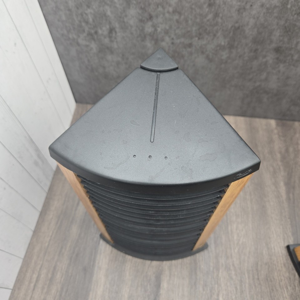 Fellowes 1990s CD Tower Rack Wood & Black Plastic Holds 20 CDs Retro ...