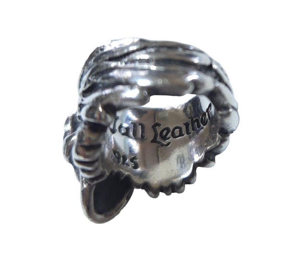 BWL Bill Wall Leather Wing with Good Luck Skull Ring Stone Eyes US 3.5 ...