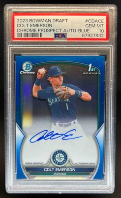 2023 Bowman Draft Colt Emerson Chrome Auto Blue Refractor 1st #28/150 ...