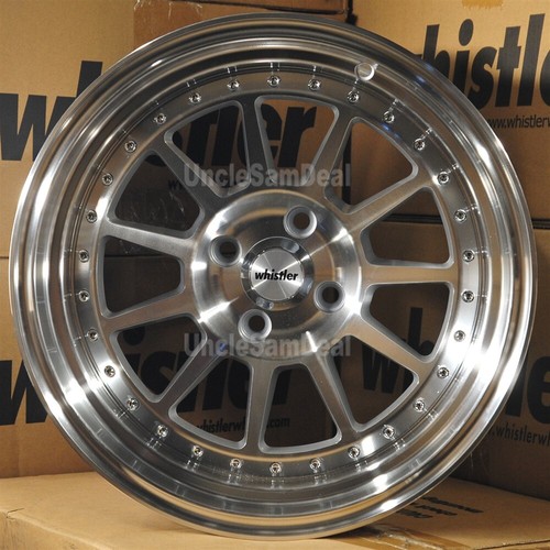 16x9 4x100 15 OFFSET Whistler SK11 MACHINE w/RIVET & LIP 11 Spoke Wheel ...