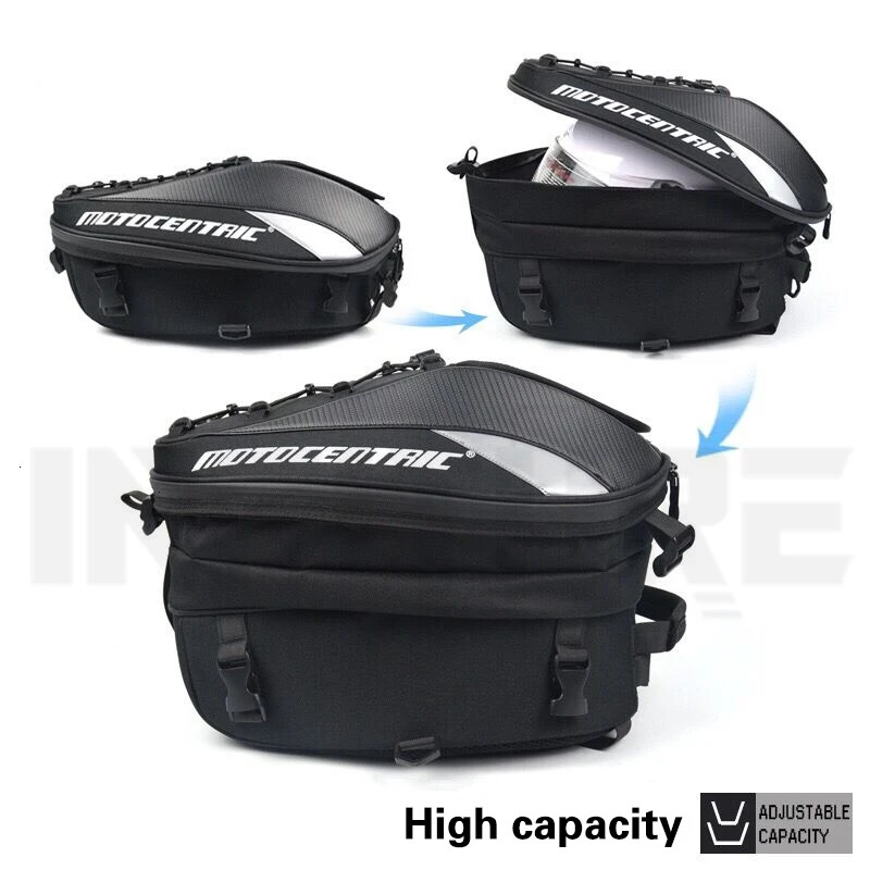 Motorcycle Rear Tail Seat Bag Travel can put Helmet Luggage Carry Bag ...