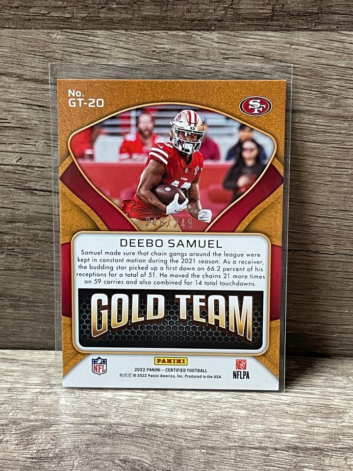 2022 Panini Certified Deebo Samuel Bronze Gold Team Insert /249 San ...
