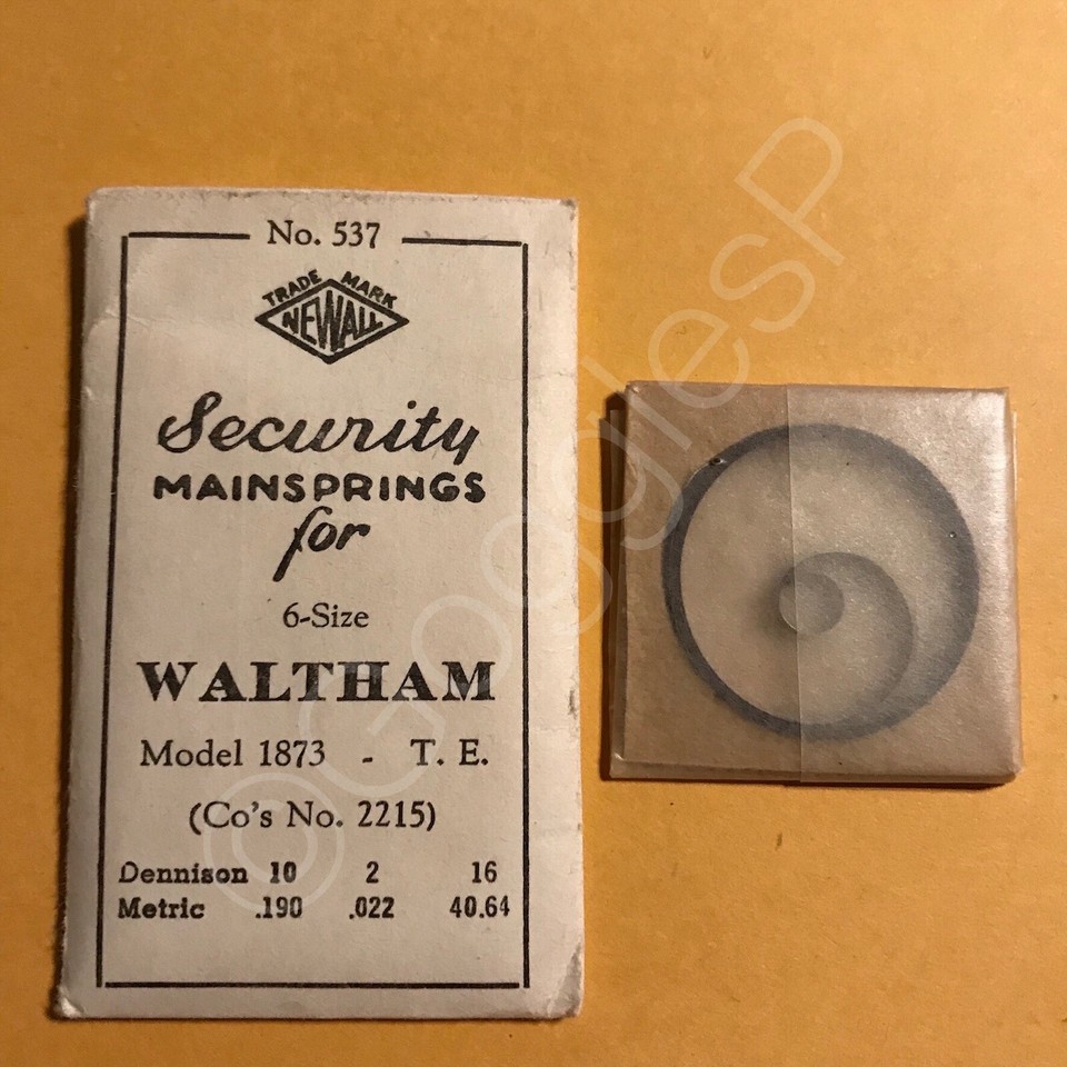 NOS Mainsprings for Waltham Watches 6s to 12s - Select A Style/Size | eBay