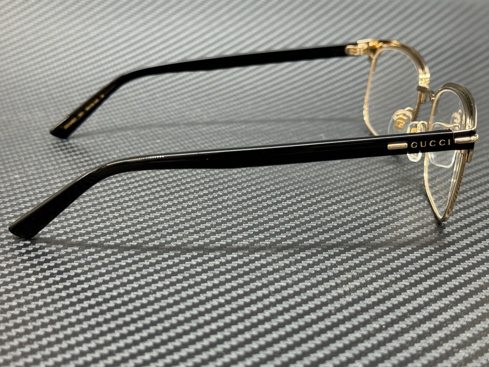 GUCCI GG1448O 001 Black Gold Men's Medium 56 mm Eyeglasses | eBay