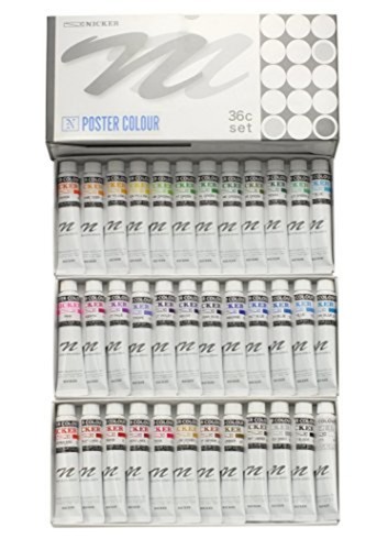 Nicker Watercolors Poster Color 36c Set 20ml No.6 F/S w/Tracking# New ...