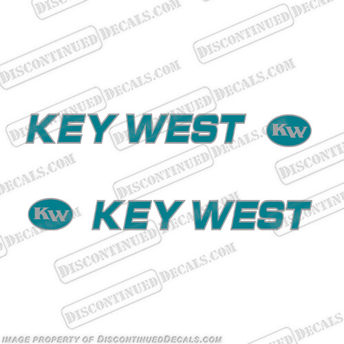 Fits Key West Boat Decals (Set of 2) - Teal/Silver - Original | eBay