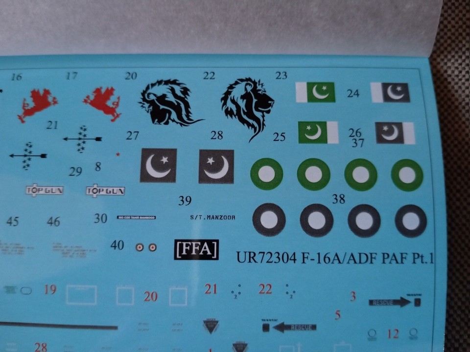 UpRise Decals UR72304 - DECAL F-16A/ADF Fighting Falcon PAF Pt.1 1/72 ...