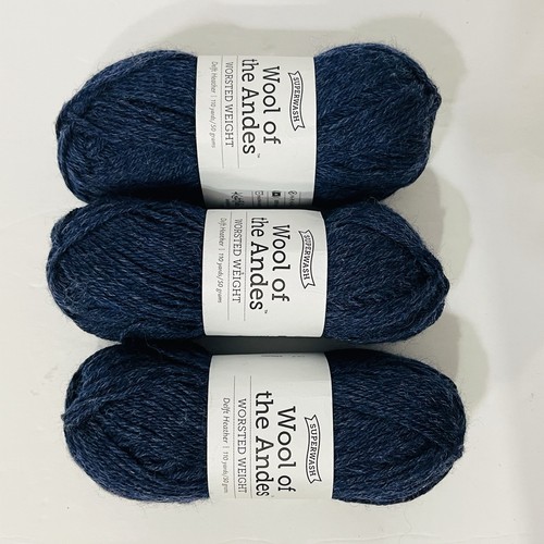 3-Skein Wool of the Andes Worsted Weight 100% Superwash Wool Yarn Delft ...