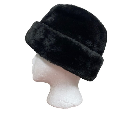 Vintage United Hatters Cap Millinery Hat Mens Medium Black Workers Faux ...