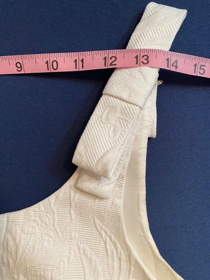 Talbots Dress 10 Womens White Cotton Poly Embossed Sheath Sleeveless | eBay