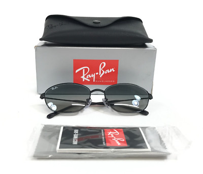 Ray-Ban Sunglasses RB3749 002/71 Shiny Black Oval Frames with Gray ...