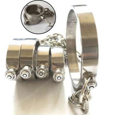 Stainless Steel Heavy Duty Leg Irons Handcuffs Ankle Collar Cuffs ...
