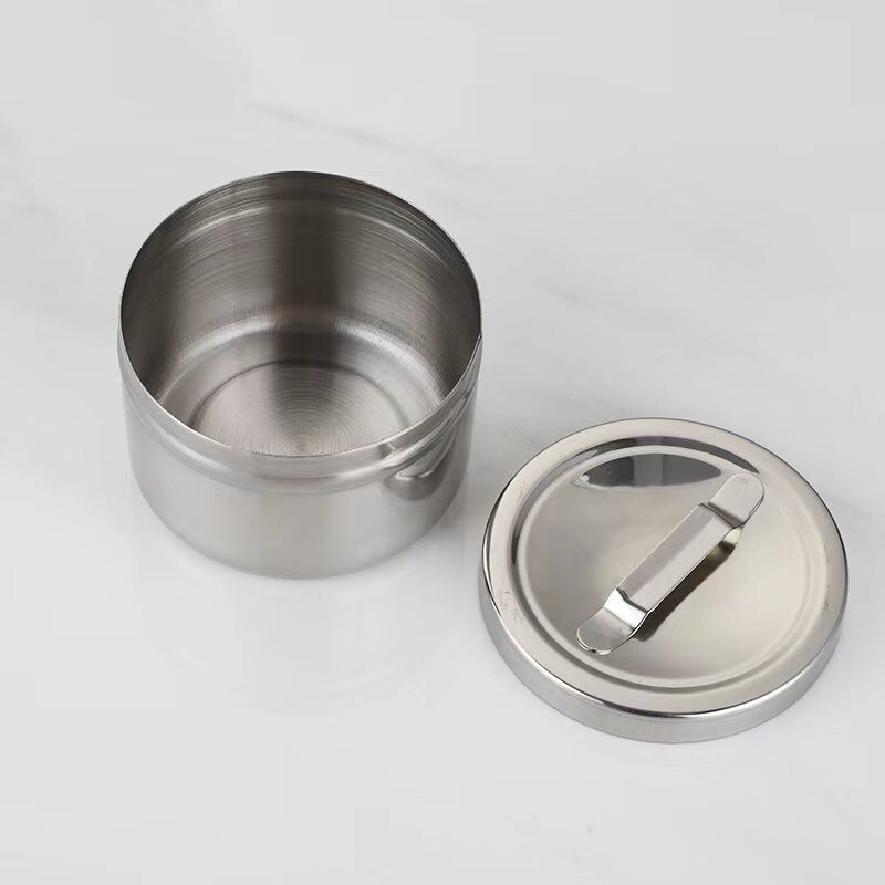 1 pc Medical Alcohol Round Box Stainless Steel Cotton Can Barrel ...