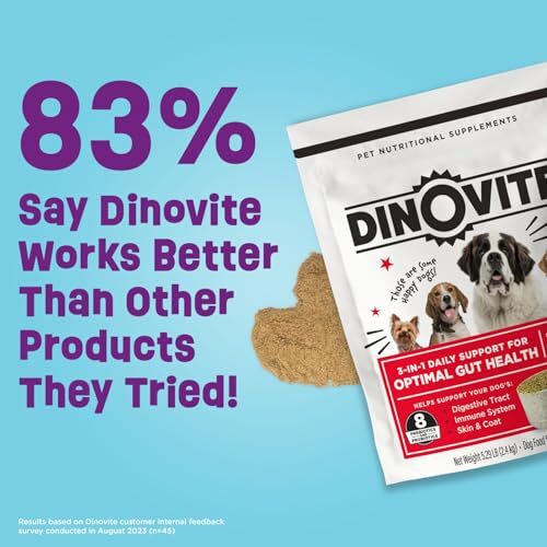 30 Day Supply, Medium Dogs, Dinovite Probiotic Supplement For Dogs (18 ...
