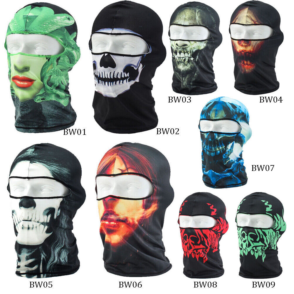 Skull Mask Plastic Balaclava Tactical UV Protection Skull Full Face ...