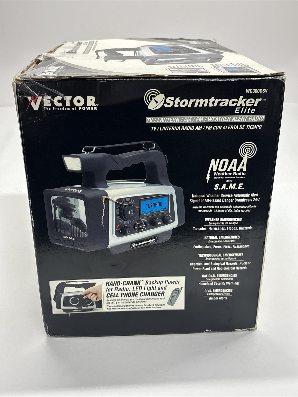 Vector Stormtracker Elite WC300DSV TV Lantern AM FM Weather Alert Radio ...