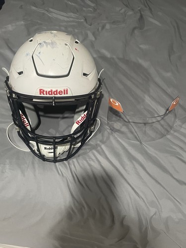 White Riddell Football Speed Flex With Navy Face Mask And A Oakley ...