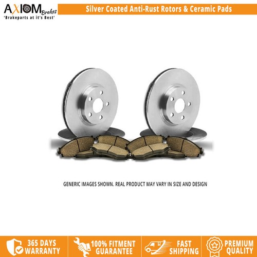 (Front-Rear Kit) Silver Coated Anti-Rust -4 Brake Rotors -8 Ceramic ...