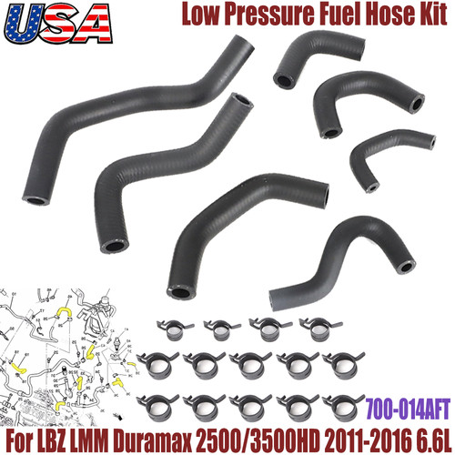 700-014AFT FOR DELUXE LML DURAMAX LOW PRESSURE FUEL LINE KIT 2011-2016 ...