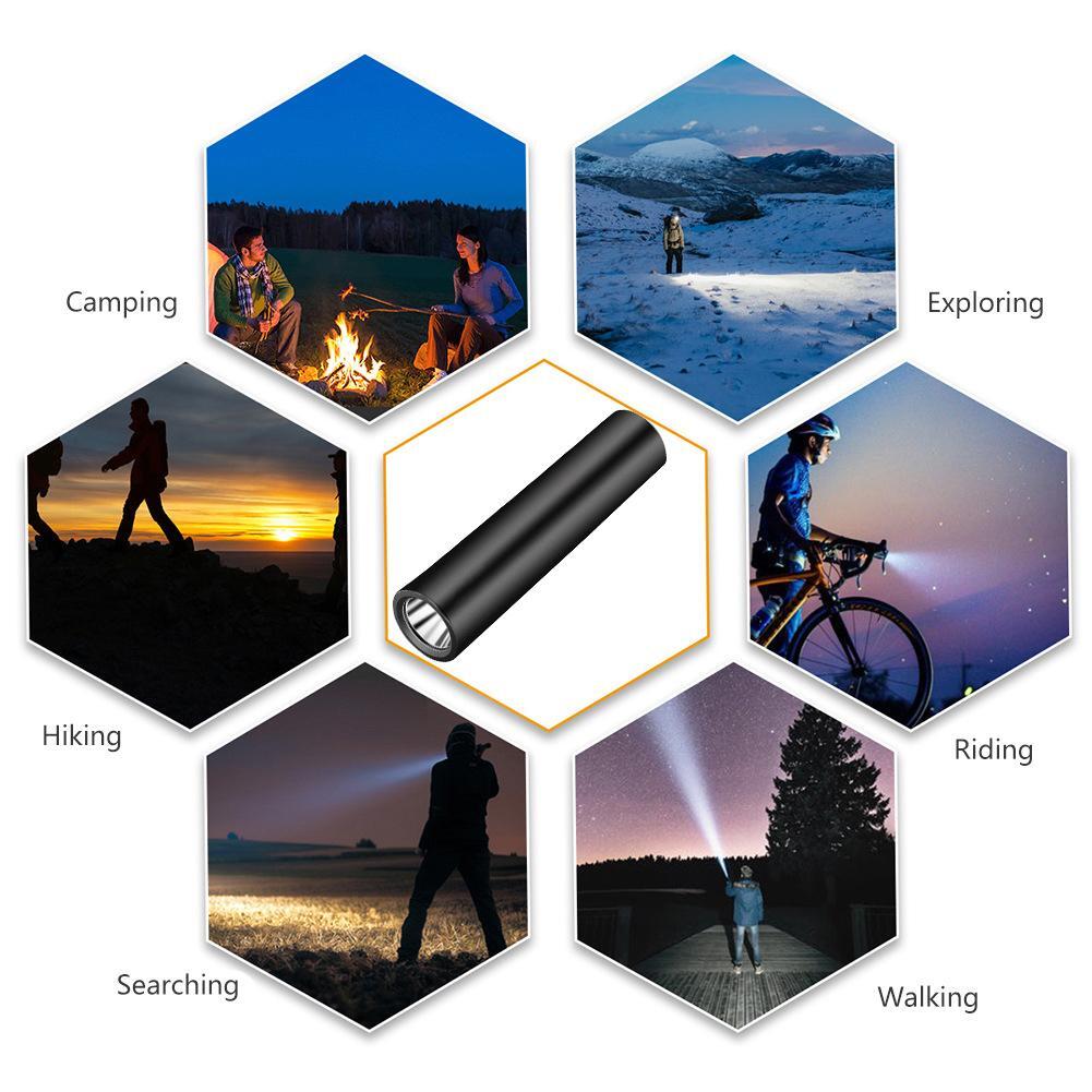 XPE LED Mini Torch Lamp IPX4 Waterproof Portable Torch Light 3 Gear ...