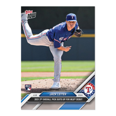 2024 Topps Now 94 Jack Leiter Texas Rangers MLB Debut 1st Rookie Card ...