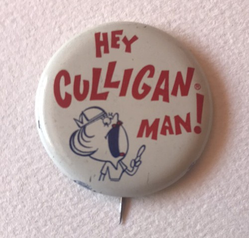 Vintage Hey Culligan Man Pin Pinback Button Advertising | eBay