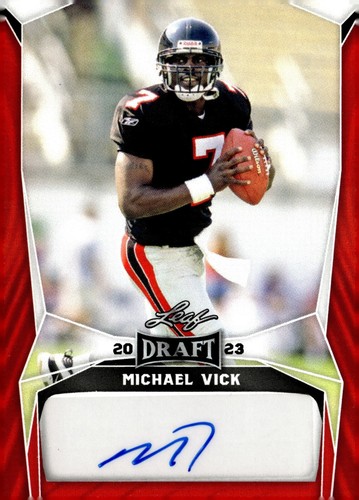 Michael Vick 2023 Leaf Draft Auto RED Border BA-MV1 Atlanta Falcons | eBay